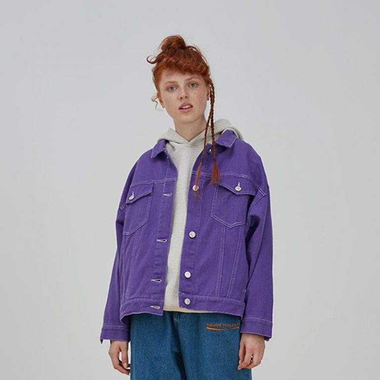 Purple Denim Jacket - Jackets