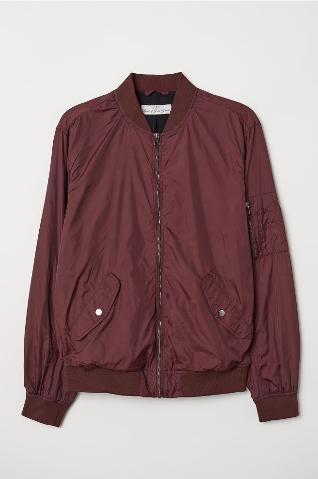 Maroon Bomber Jacket - Jackets