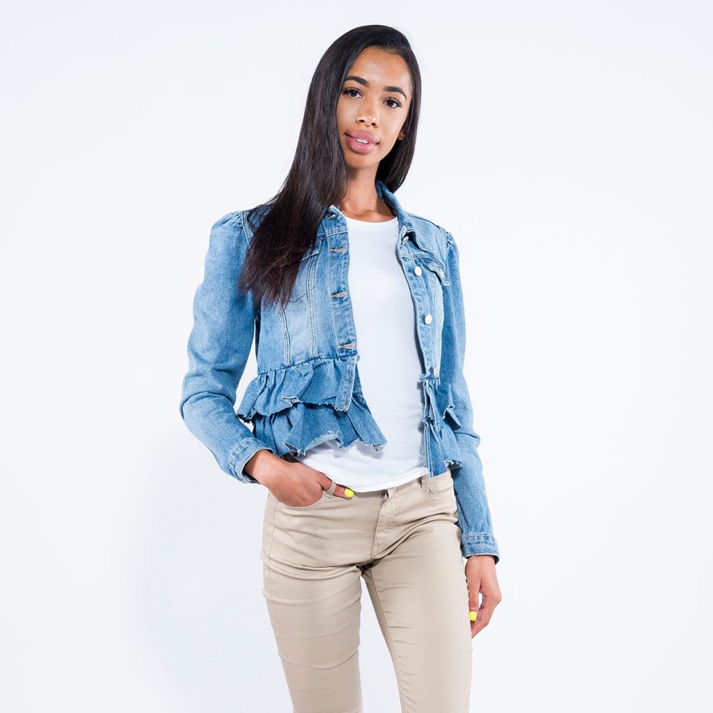 Ruffle Jean Jacket - Jackets