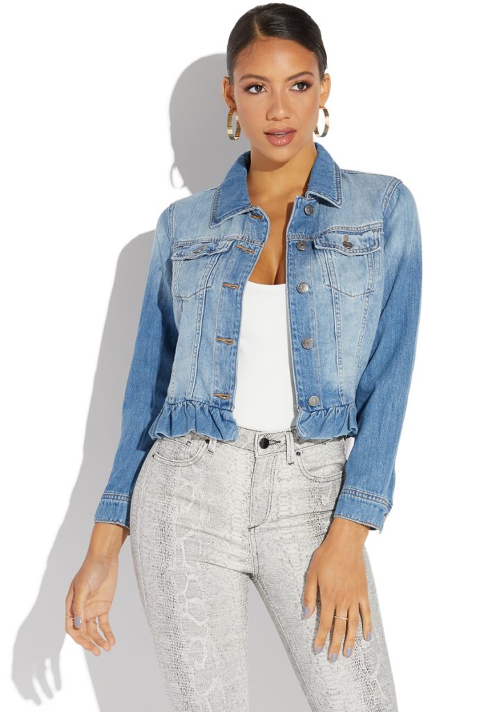 Ruffle Jean Jacket - Jackets