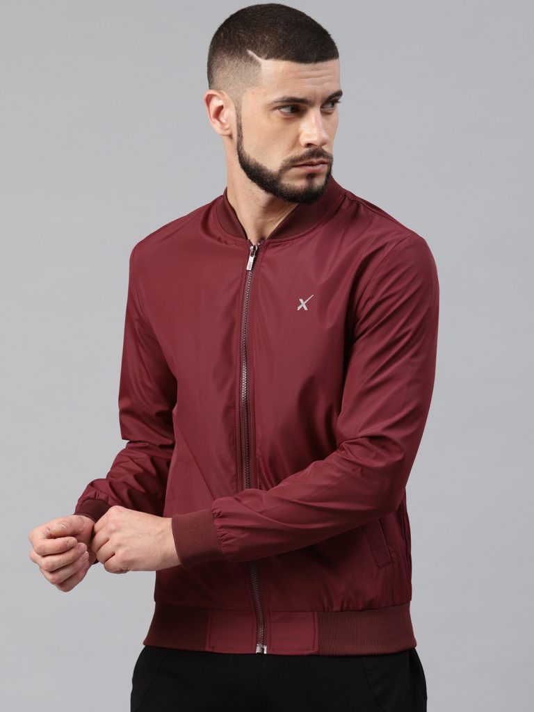 Maroon Bomber Jacket - Jackets