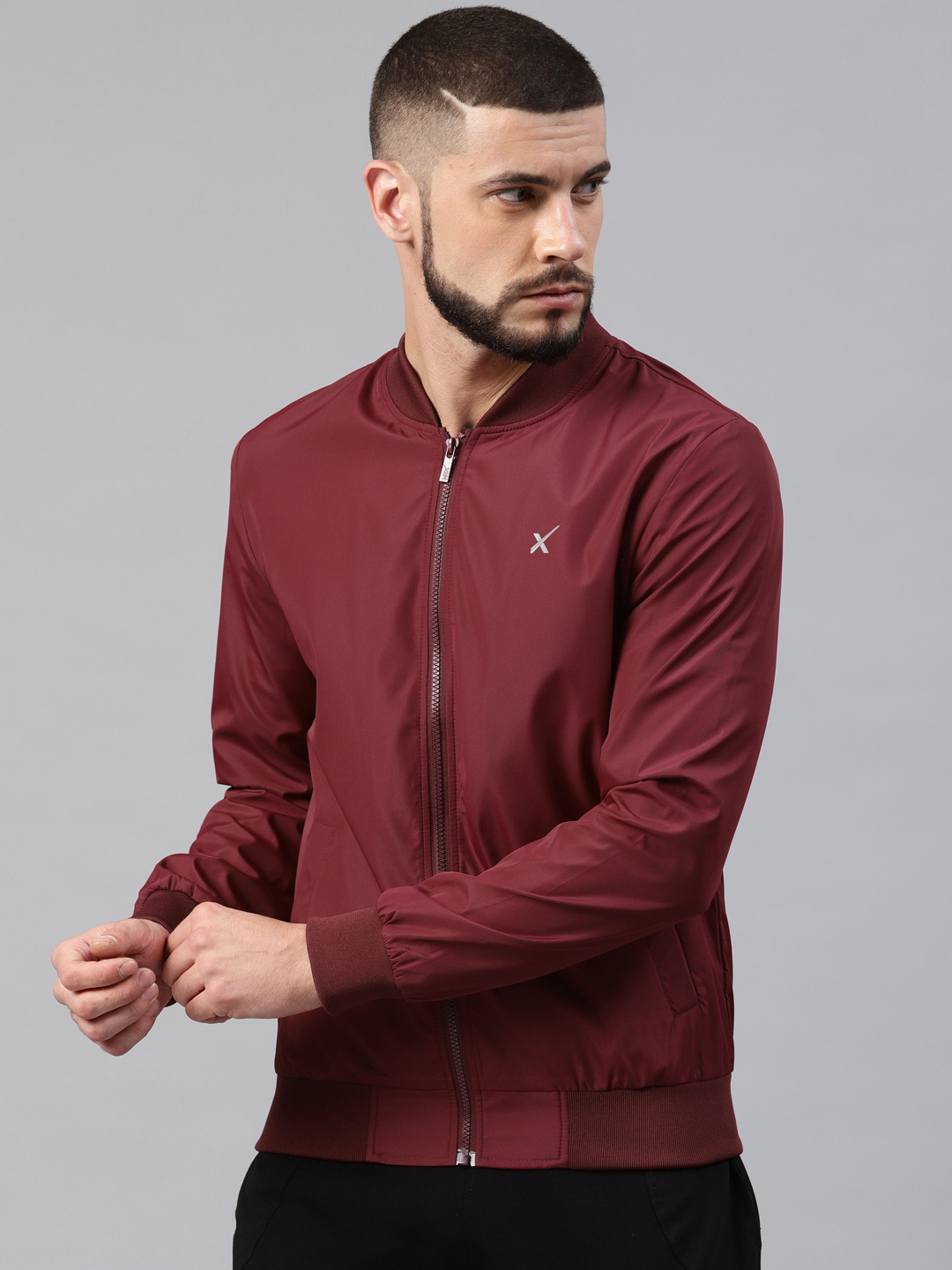 Maroon Bomber Jacket - Jackets