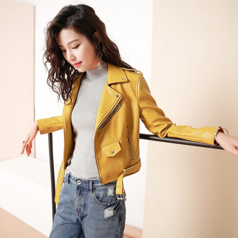 Yellow Motorcycle Jacket - Jackets