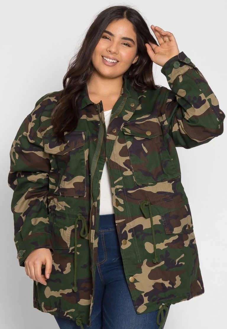 Plus Size Camo Jacket Jackets