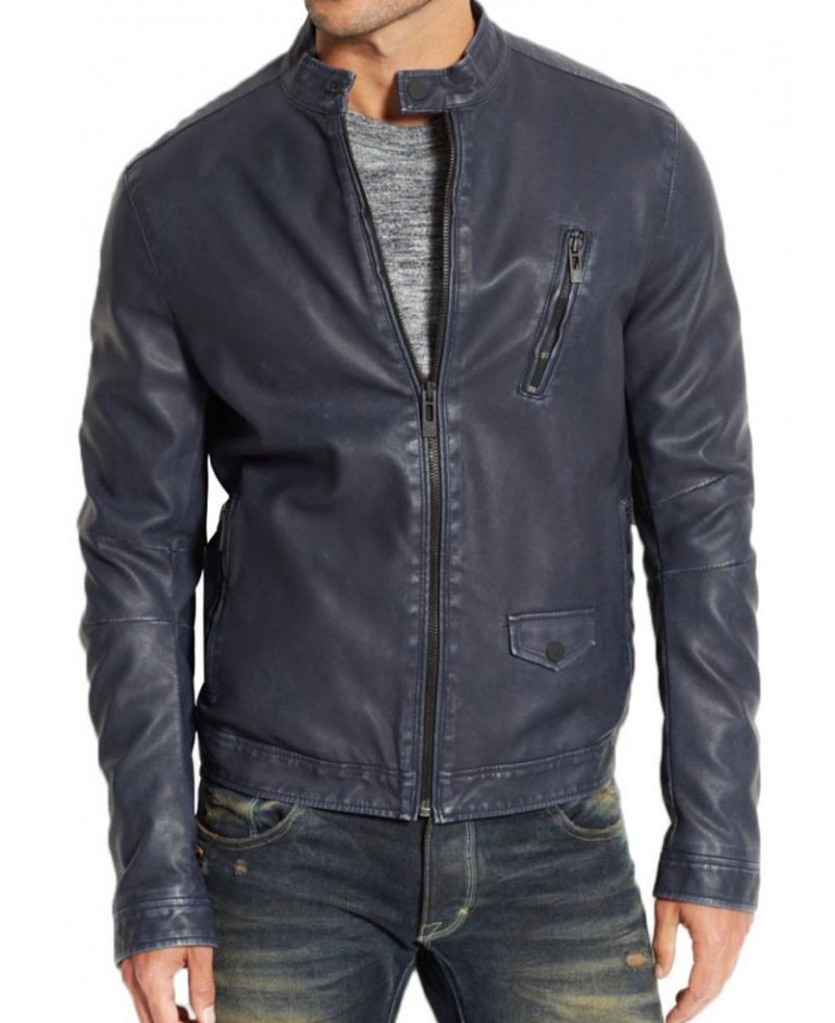Blue Motorcycle Jacket - Jackets