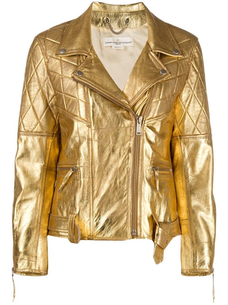 Gold Leather Jacket - Jackets