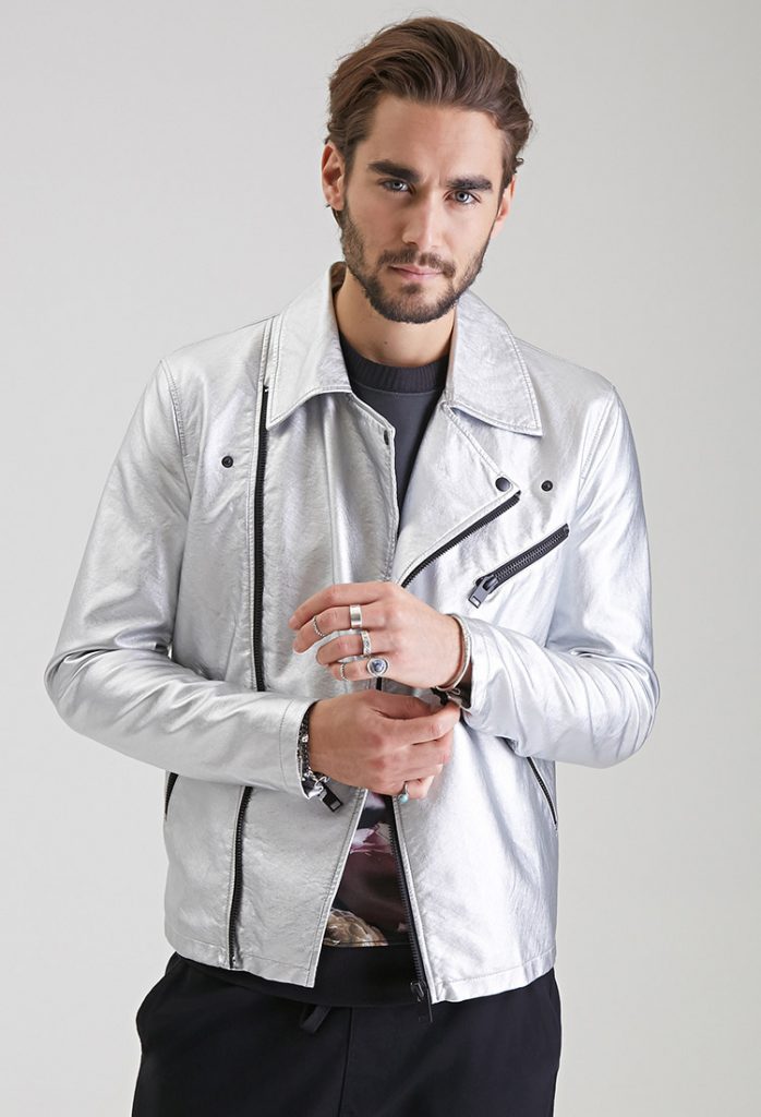 Metallic Leather Jacket - Jackets